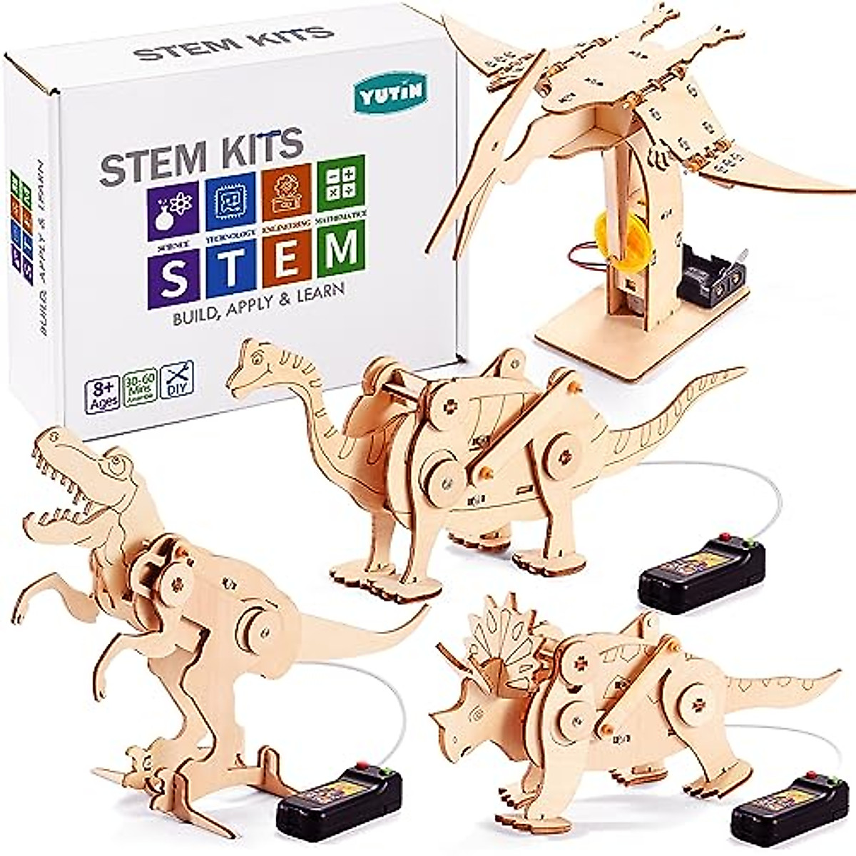 16 in 1 STEM Kits for Kids Ages 6-8-10-12, DIY Stem Craft Projects, Kids Wood Building Toys, Wooden 3D Puzzles Model Kit for Boys to Build,Educational Science Set for Age 6 7 8 9 10 11 12 Year