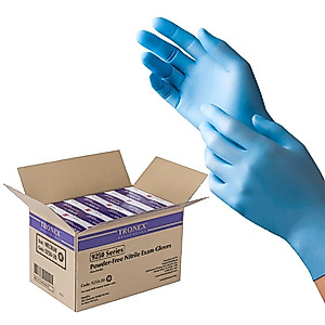 TRONEX XS - 2XL Nitrile Glove, Examination, Fingertip-Textured, Powder-Free, Blue (1000, X-Small)