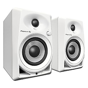 Pioneer DJ DM-40-W - 21W 4" Two-Way Active Monitor - White (Pair)