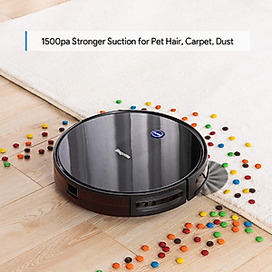 Bagotte BG600 Robot Vacuum Cleaner, Super-Thin & Quiet, High Suction, Smart Self-Charging Robotic Vacuum Cleaners Automatic Sweeper for Pet Hairs, Hard Floor, Medium Carpet