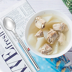 Extendable fork Spoon, Telescopic Fork and Spoon Set Stainless Steel Long Fork Extender Dinner Retractable Spoons Expandable Extension Fork Spoon Extends to 25.2" Tableware for BBQ Fruit