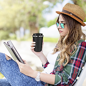 Coffee Travel Mug 12 oz & 17 oz Insulated Coffee Mug with Lid Portable Spill-Proof Coffee Travel Mug No Handle Reusable Stainless Steel Mug Keeps Cold and Hot Suitable for Car, Daily, Travel and Gifts