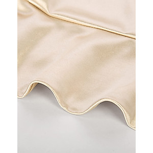 Women's Long Sleeve Cropped Cardigan Silky Satin Shrug Tops Elegant Bolero Jackets for Dresses Champagne XXL