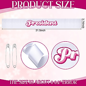 Sash Female Role-Playing Supplies with Pins for Halloween Events Elections Parties and Activities (President)