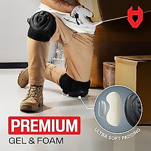 NoCry Gel Knee Pads for Men & Women with Waterproof Anti-Slip Cap and Adjustable Non-Slip Straps — Perfect Gardening Knee Pads; Work Knee Pads for Women & Men or Soft Knee Pads