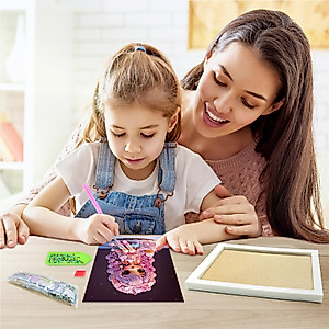 PracticeJQDEN 5D Diamond Painting Kits, Gem Art for Kids DIY Paint-by-Number Kits with Frame Arts and Crafts Dots Kits for Kids, Home Wall Decor (6.8 * 8.8 inch)