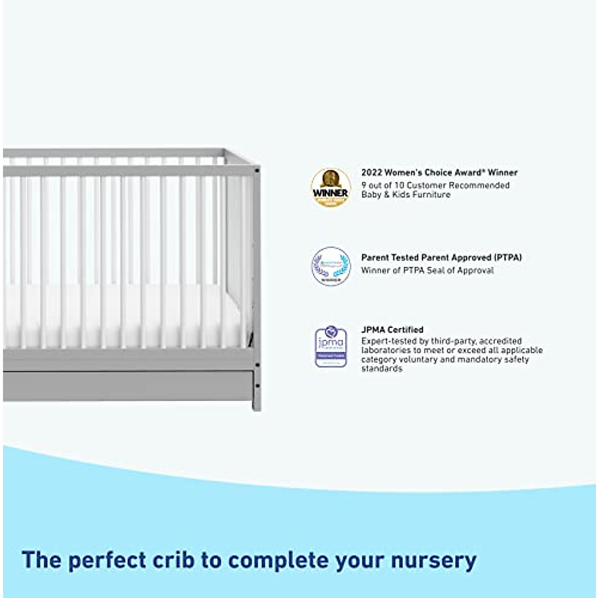 Graco Teddi Premium Nursery Starter Pack – 2-Piece Nursery Bundle with GREENGUARD Gold Certified Crib and Crib Mattress, Both Items GREENGUARD Gold Certified, Oeko-TEX Standard 100 Certified Mattress