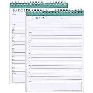 To Do List Notepad Daily Planner Notepad 60 Tear Papers with Checklist, 8 x 11 Inch Work Personal Writing Pad. 2 -pack