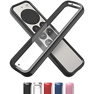 TotalMount Air Rim Case for Apple TV Remotes – Slim, Hybrid Apple TV Remote Case with Ultimate Drop Protection – Black Perimeter Cover & Clear Back