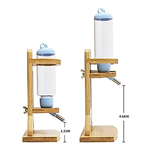 Rubor Hamster Water Bottle with Stand Small Animal Water Bottle Holder with 125ml Hanging Water Auto Dispenser for Syrian Rabbit Dwarf Gerbils Mice Rats Degus Small Pet Rodents (Bule)