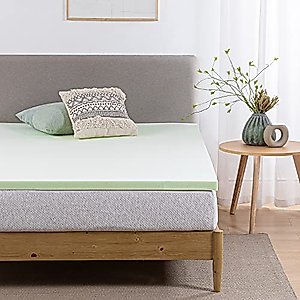 ZINUS 1.5/3/4-inch Green Tea Memory Foam Mattress Topper, Pressure-Relieving Layers, CertiPUR-US Certified, (1.5 in, Queen)