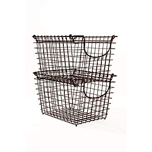 Spectrum Diversified Scoop Stacking Storage Basket, Small, Bronze