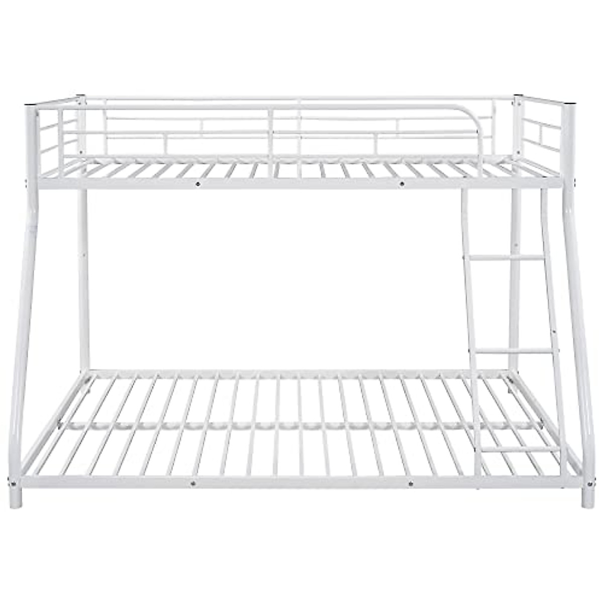 EMKK Twin Over Full Metal Bunk Bed,Metal Bunk Bed, Twin Over Full Size Beds with Sturdy Guard Rail & Ladder, Space-Saving/Noise-Free,Metal Bunkbed