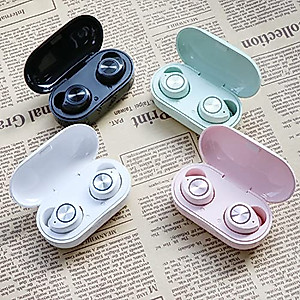 True Wireless Earbuds Bluetooth 5.0 with Charging Case,Mini HD Stereo Sound Noise Cancelling in-Ear Headphones,Touch Control IPX4 Waterproof Sports Earphone Built-in Mic (Pink)