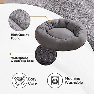 KASENTEX Dog Bed, Round Dog Beds for Medium/Large Dogs, Donut Dog Bed and Cat Bed Anti Slip and Machine Washable (Pink 27x27 Inches)