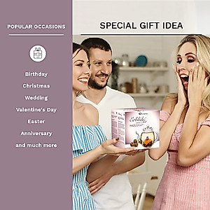 Creano Flowering Tea Abloom Tea – Flower Tea Ball Gift set with 17oz Glass Tea Pot | Black tea