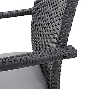 Christopher Knight Home Corsica Outdoor Wicker Dining Chairs with Cushions, 2-Pcs Set, Grey