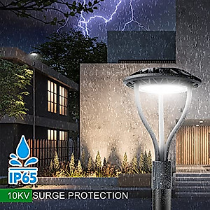 OSTEK Led Post Top Pole Lights with Photocell 40W LED Circular Parking Lot Area Light 5000K Outdoor Lamp Top Pathway Light Fixture IP65 DLC/ETL