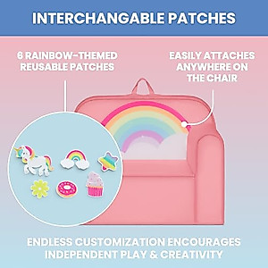 Delta Children Mix & Match Cozee Kids Chair with Interchangeable Patches, Rainbow