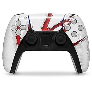 WraptorSkinz Skin Wrap compatible with Sony PS5 DualSense Controller WraptorSkinz WZ on White (CONTROLLER NOT INCLUDED)