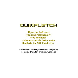 New Archery Products Quikfletch Quikspin 2" 3-Vane Stabilizing Fletching - White Tube, Yellow/White Vanes