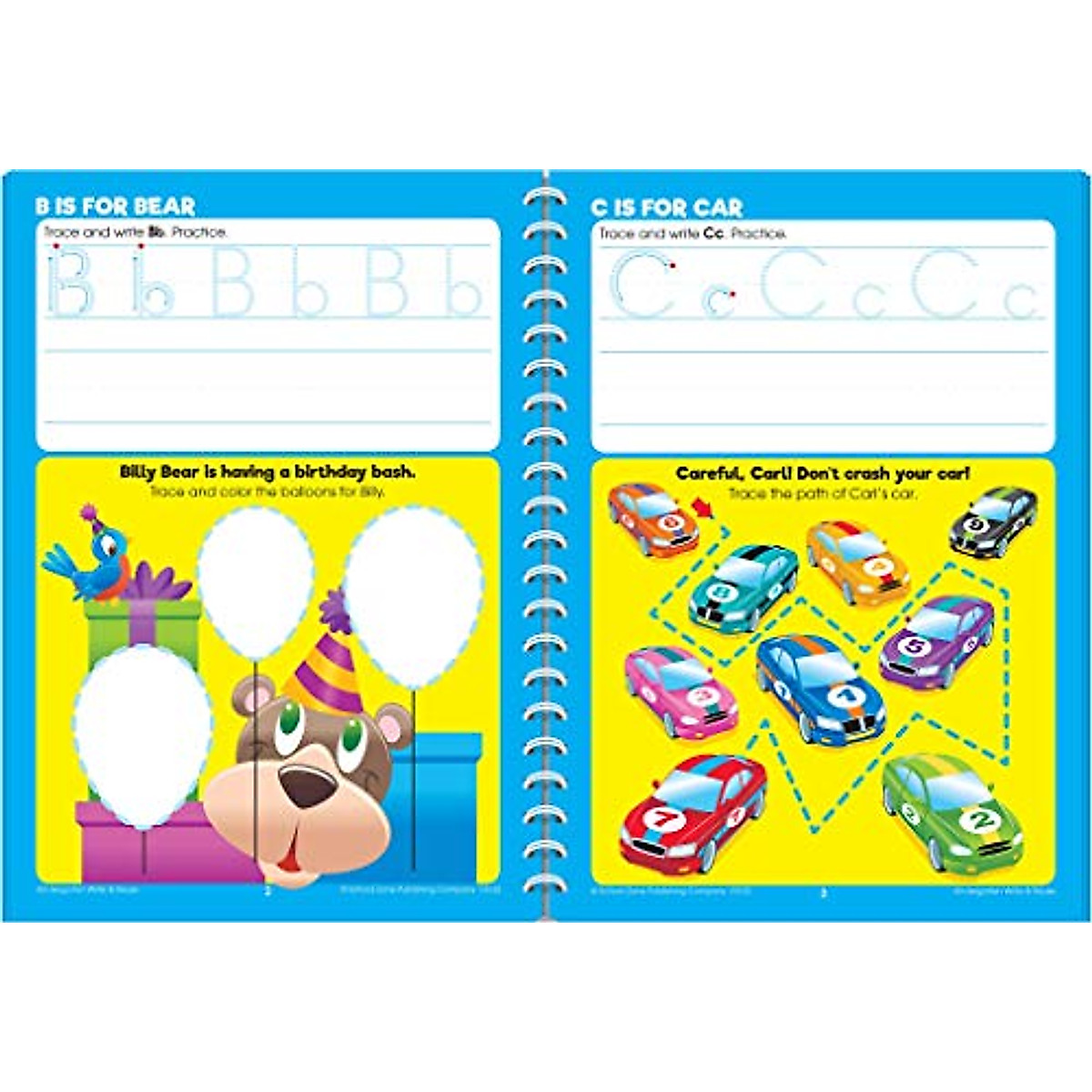 School Zone - Kindergarten Write & Reuse Workbook - Ages 5 to 6, Spiral Bound, Write-On Learning, Wipe Clean, Includes Dry Erase Marker, Early Math, and More (School Zone Write & Reuse Workbook)