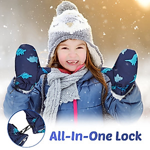 SATINIOR 3 Pairs Toddler Waterproof Gloves Mittens Lined with Fleece for Winter Skiing With 2-4 Years Old