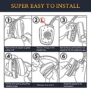 SOULWIT Cooling-Gel Ear Pads Cushions Replacement for Logitech G35 G930 G933 G933S G935 G633 G633S G635 G533 G430 G431 G432 G433 G435 Gaming Headset, Earpads for G332 G230 G231 G233 Headphones