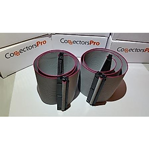 Connectors Pro PC Accessories 2-Pack 18 Inches 2 Female Connectors IDC 2x25 50P SCSI Internal Flat Ribbon Cable