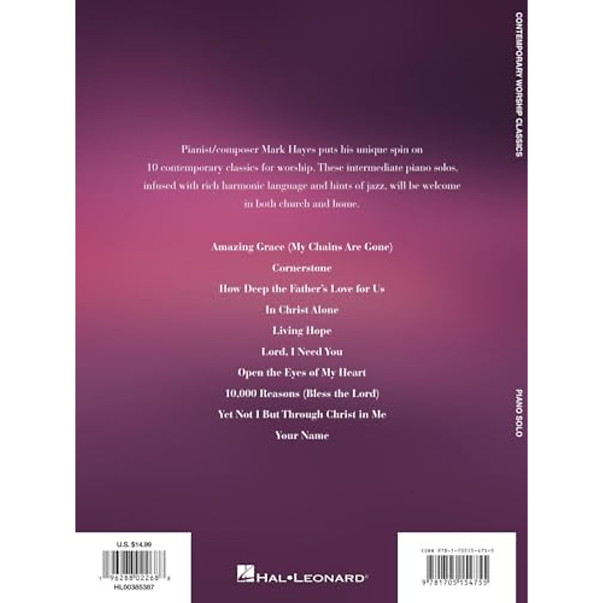 Contemporary Worship Classics: 10 Richly-Arranged Piano Solos by Mark Hayes