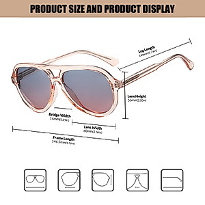 DUCO Retro Aviator Polarized Sunglasses Women Men Vintage Double Bridge Sun Glasses Classic Shades DC1208