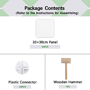 C&AHOME Cube Storage, 9-Cube Bookshelf, Plastic Closet Cabinet Organizer, DIY Stackable Bookcase, Modular Shelving Units Ideal for Home, Office, Kids Room, 36.6" L x 12.4" W x 48.4" H Milky UPCS09M