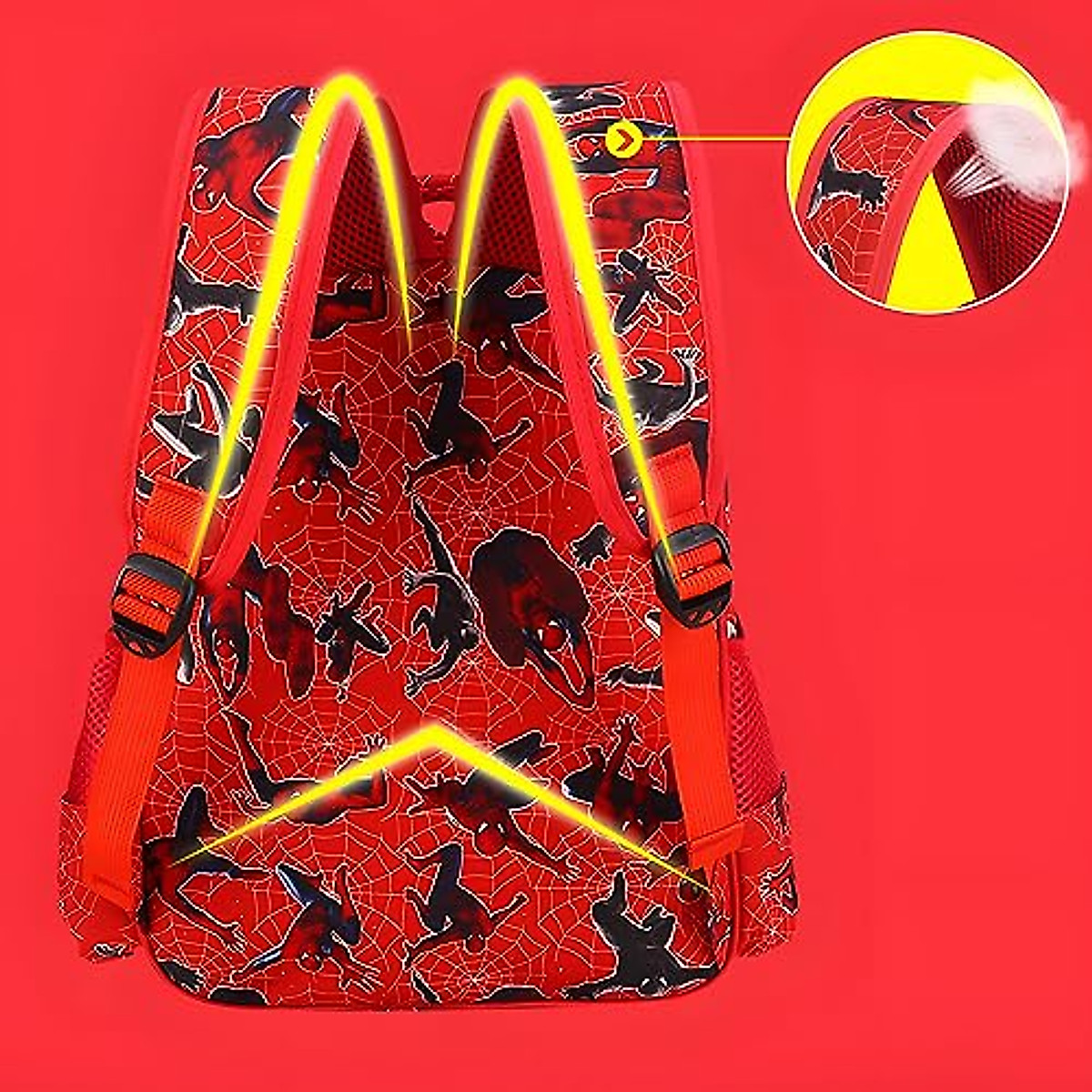 Licputalch Kids School Backpack for Kids Boys Girls, Waterproof Red Backpack for 4-6-8-10-12