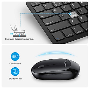 OMOTON Bluetooth Keyboard and Mouse Combo, Wireless Keyboard Mouse for iPad Pro 13,11(2024)/12.9, iPad 10th/9th/8th/7th Gen, iPad Air 6/5/4, and Bluetooth Enabled Devices (Black)