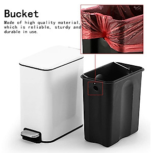 Step Trash Can, 5L Stainless Steel Pedal Garbage Bin Gentle Open and Close Low Noise for Office, Living Room, Kitchen