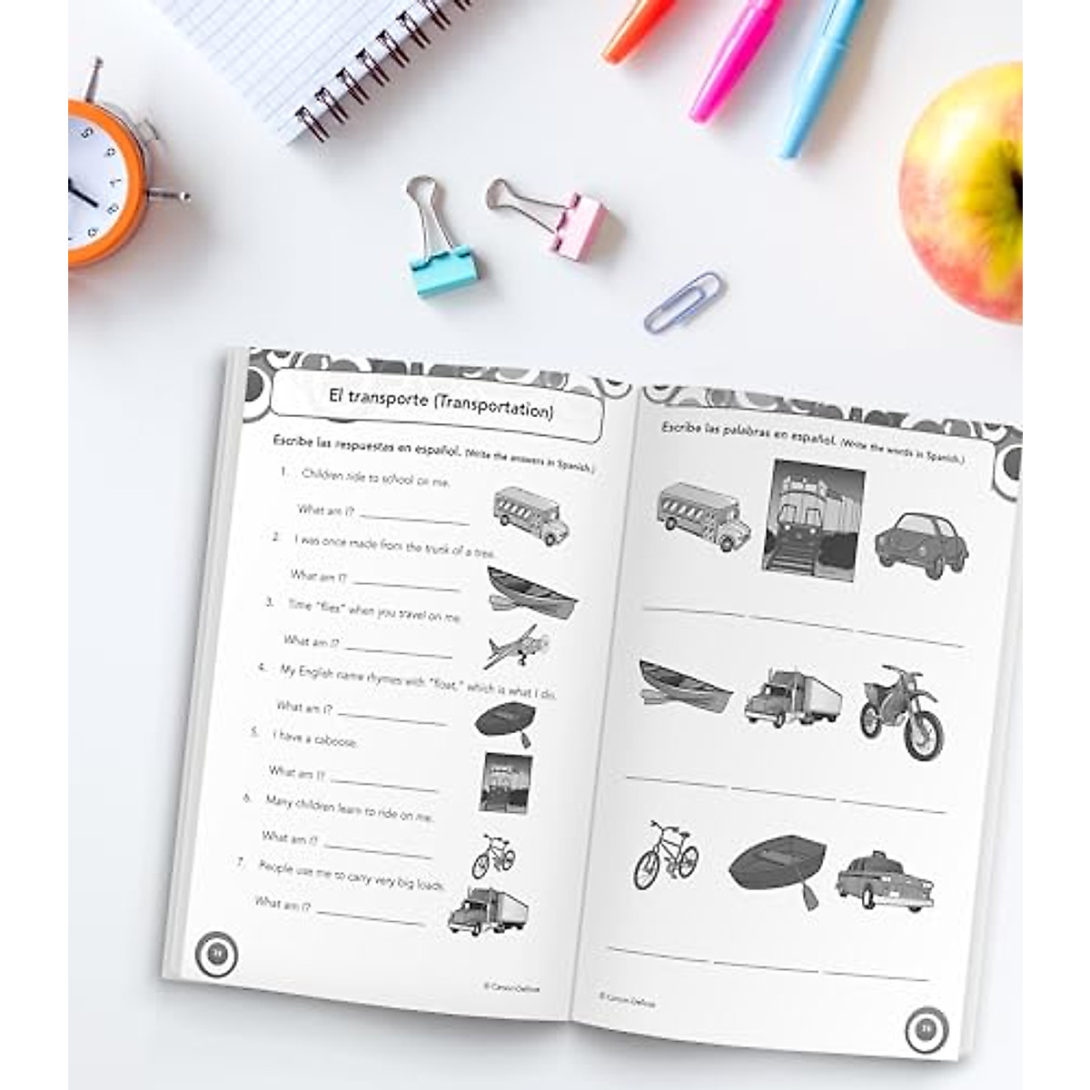 Carson Dellosa Skill Builders Grades K–5 Spanish Workbook for Kids, Spanish Vocabulary Builder for Kids Ages 5-11, Kindergarten―5th Grade Workbook, Learn Spanish Numbers, Alphabet, Vocabulary & More