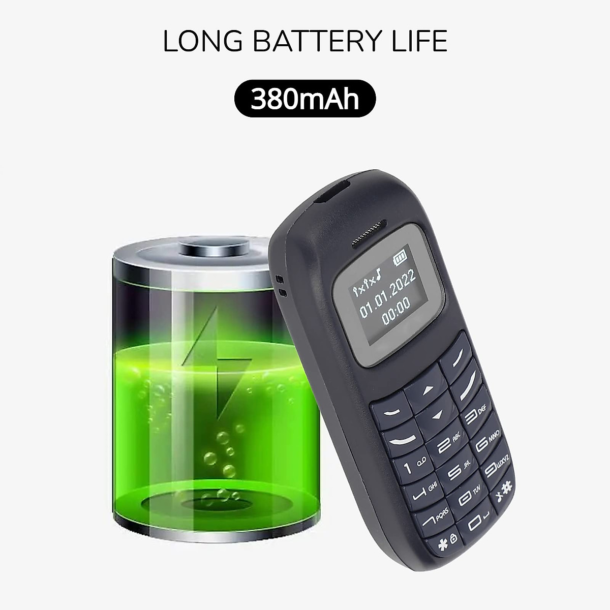 Seniors Cell Phone, Big Buttons Volume Unlocked Simple Mobile Phone, Dual Card Mini Backup Mobile Phone with Low Radiation Rate, 2G Network (Blue)