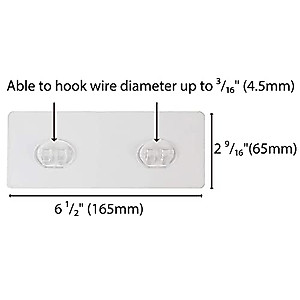 STARICH Shower Caddy Adhesive Replacement Stickers Sticker Shelf Basket Strips Suction Hooks Large Strong Hook for Bathroom Storage Corner Transparent Shelves Wall Mount 2 Hooks 6 1/2"