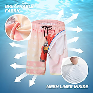 Yhjoxlp Mens Swim Trunks for Men, Cock USA Flag Mens Board Shorts Swimwear Bathing Suit with Mesh Lining, Funny Hawaii Quick Dry Beach Shorts for Men Swimming Trunks, Large