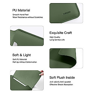 TAIKESEN Laptop Sleeve Case Computer Bag for New MacBook Air 15 A2941 Pro 16 inch 2023-2019 M2 A2780 M1 A2485 Pro/Max A2141/Pro Retina 15 A1398, 15-16 inch Notebook, PU Bag with Small Case, Green