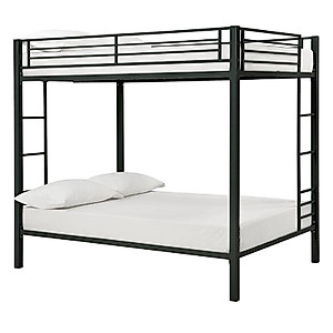 DHP Full over Full Bunk Bed for Kids, Metal Frame with Ladder (Black)