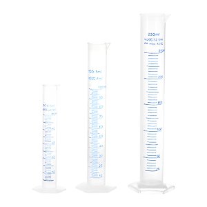 uxcell Plastic Graduated Cylinder, 50ml 100ml 250ml Measuring Cylinder, Double-Sided Metric Marking, Clear Hex Base, 3 in 1 Set