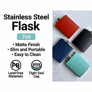 LSU Tigers Matte Finish Stainless Steel 7 oz Flask Officially Licensed Collegiate Product (Black)