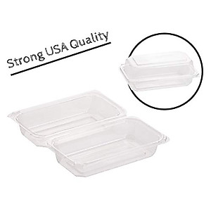 Smygoods Plastic loaf Container, Disposable Plastic Sturdy Hinged Loaf Containers, [25 Pack] Dimensions: 9 3/10''x5 1/2''x 3 1/3''