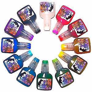 T-Rex Inks Premium Alcohol Inks Starter Set- 12 Vibrant XL Colors - Alcohol Ink for Epoxy Resin Dye, Painting, Tumbler Making & More - Storage Box & Alcohol Ink Blending Solution - 20ml Bottles