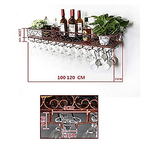 Wall-Mounted Wine Rack, Hanging Restaurant Iron Frame, European Wine Glass Rack, Hanging Goblet Rack, Creative Wine Glass Rack Floor (Color : Brown, Size : 30 * 25cm)