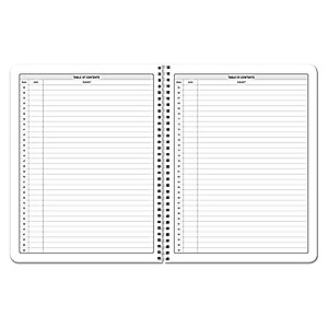 BookFactory Meeting Notebook/Meeting Book for Work- Black 120 Pages (Ruled Format), 8.5in x 11in, Wire-O Bound (MTG-120-7CW-A-(Meetings-K)-MX)