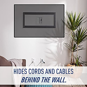Legrand - OnQ In Wall TV Power Kit, TV Outlet Box Supports 5.1 Speaker System, TV Outlet Wall Kit to Hide Cords, Recessed TV Outlet Design Saves Space and Works with All Plugs, White, CPS306WV1