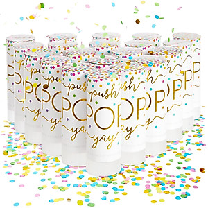 Sparkle and Bash 20 Pack Rainbow Confetti Shakers, Party Confetti Bulk Pack for Wedding, Bridal Shower, Graduation
