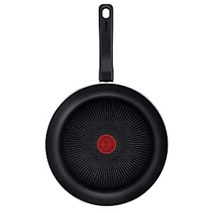 Tefal D52604 Resist Frying Pan 24 cm Safe Titanium Non-Stick Coating Thermo-Signal Temperature Indicator Easy Cleaning Flame Protect Technology Black